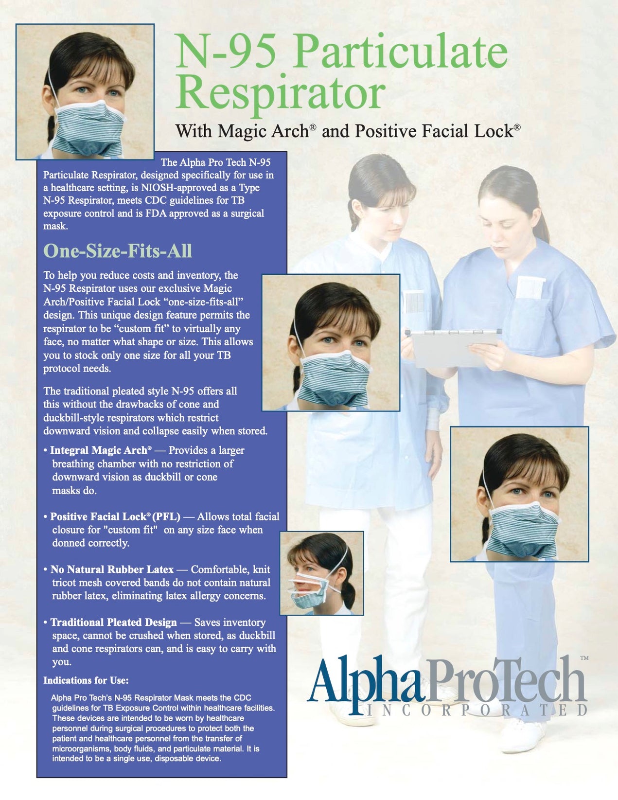 Alpha ProTech N95 mask, FDA Approved (Box of 35 respirators) or Case o ...